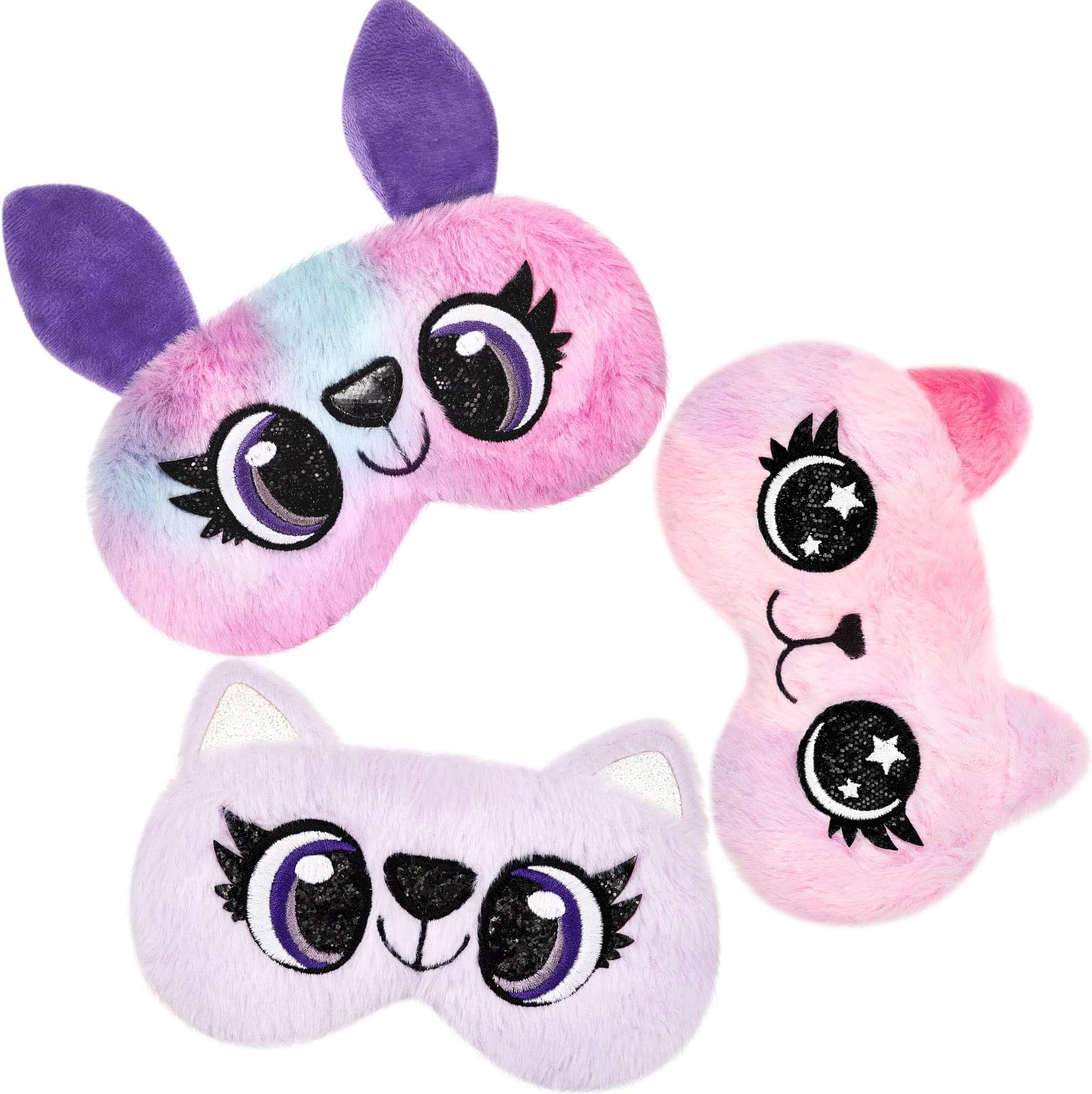 Amazon.com: SATINIOR Cute Eye Mask for Sleeping 3 Pieces Cartoon Animal ...