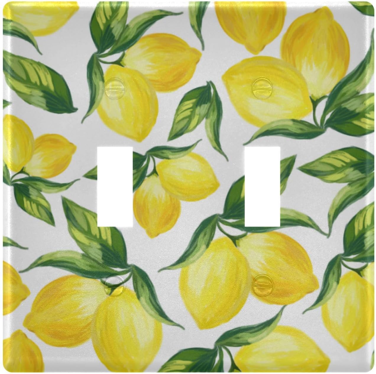 Blueangle Triple Toggle Light Switch Wall Plate Cover - Yellow Lemons ...
