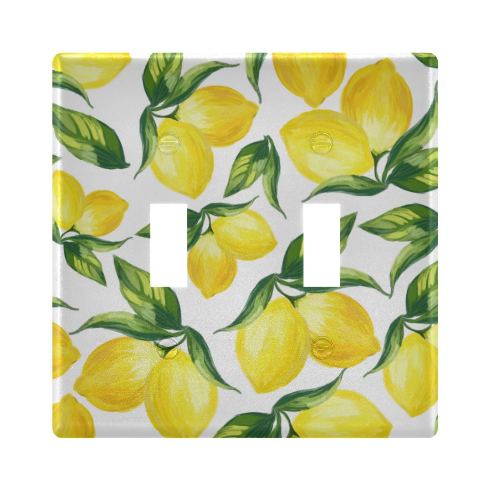 Blueangle Triple Toggle Light Switch Wall Plate Cover - Yellow Lemons ...