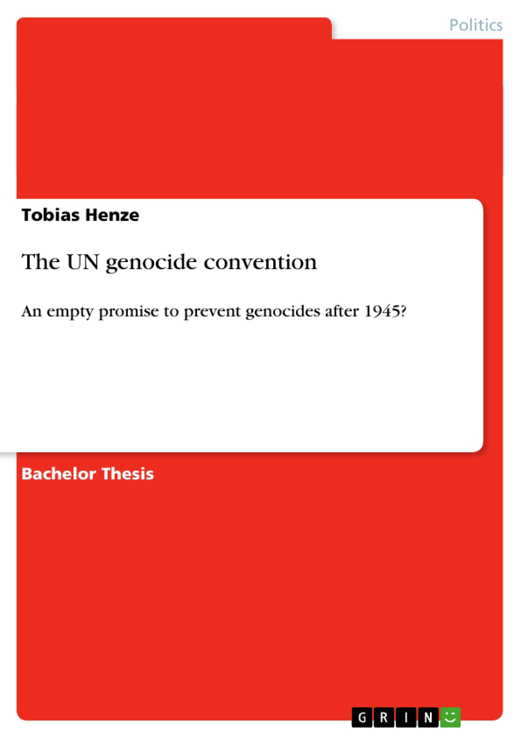 Buy The UN genocide convention: An empty promise to prevent genocides ...