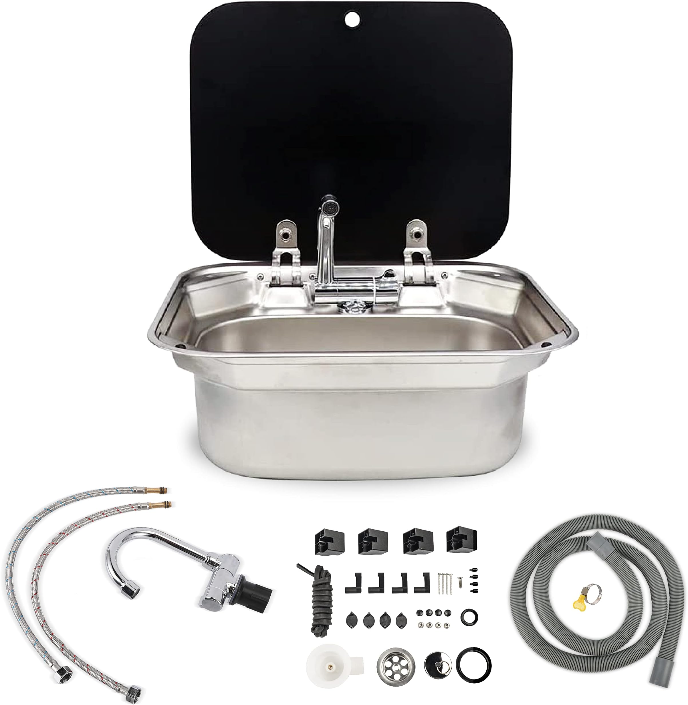 Amazon.com: RV Camper Kitchen Sink Undermount Single Bowl Stainless ...