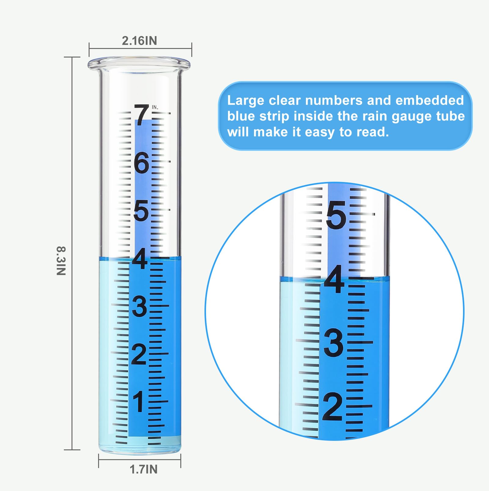 Snapklik.com : MOFUNSILY Rain Gauge Tube, 7Glass Rain Gauge Replacement ...