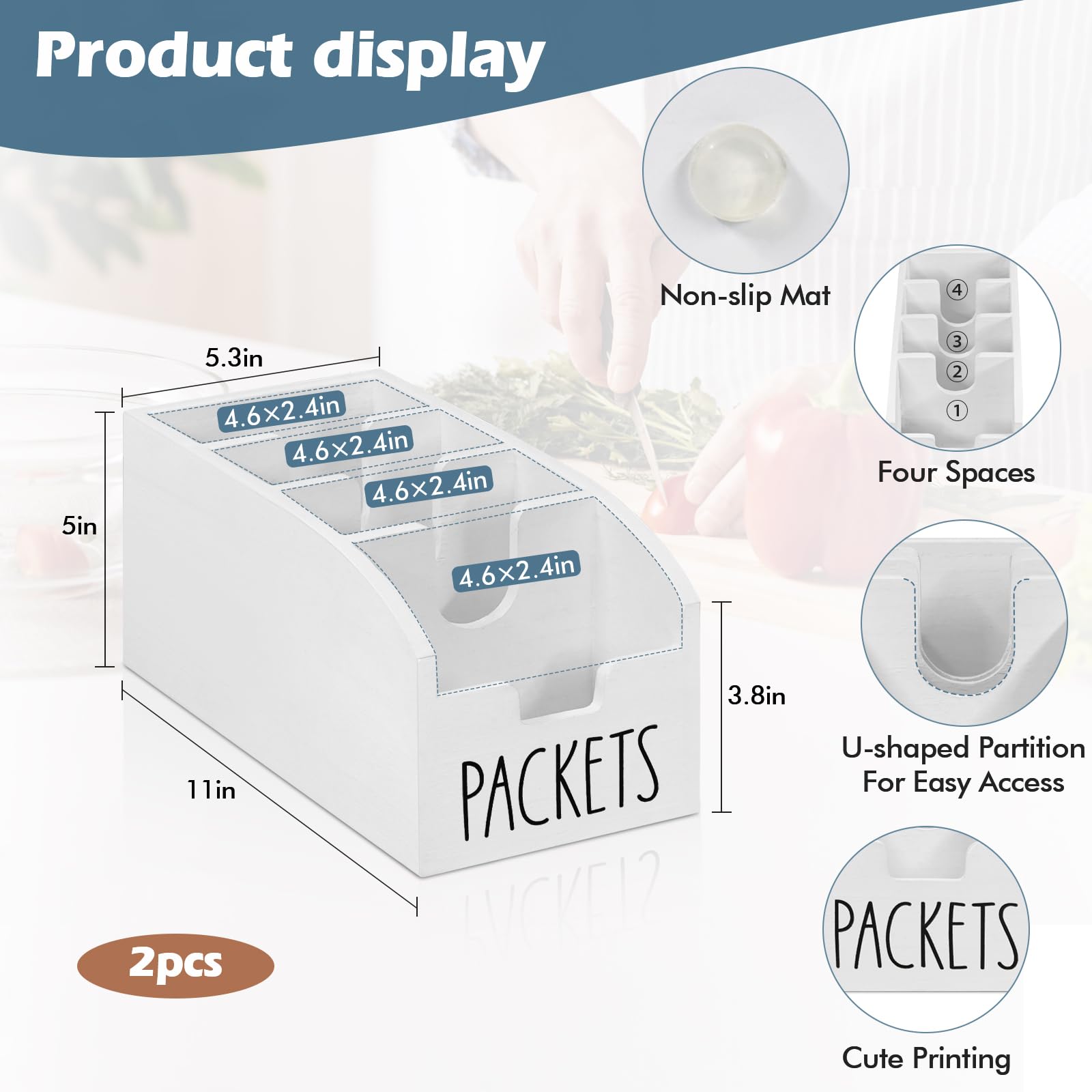 Seasoning Packet Organizer for Pantry Organizers and Storage, Wood ...