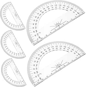 Amazon.com : Sewroro 5pcs Transparent Plastic Protractor Angle ...