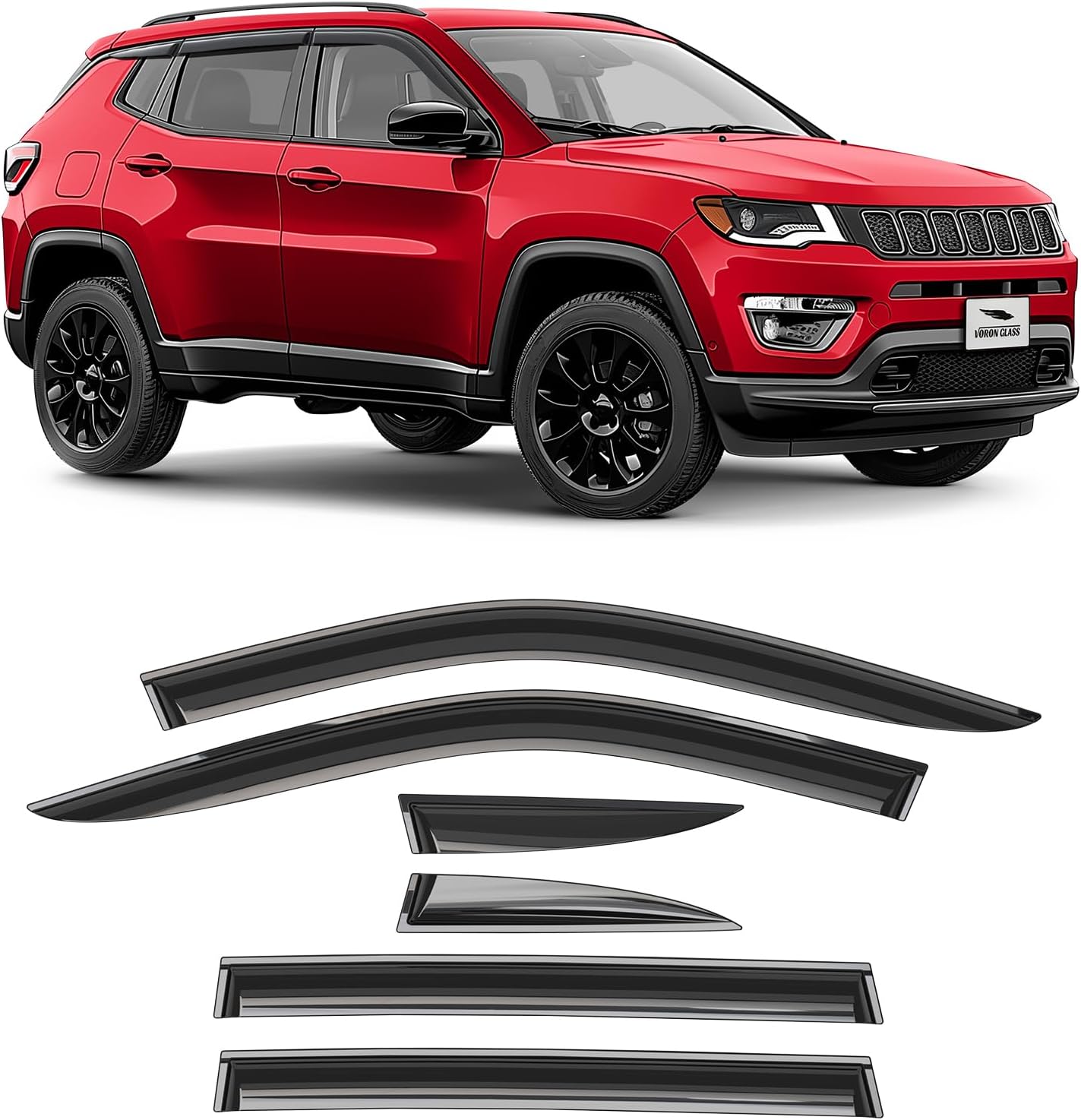 Amazon.com: Voron Glass Tape-on Extra Durable Rain Guards for Jeep ...