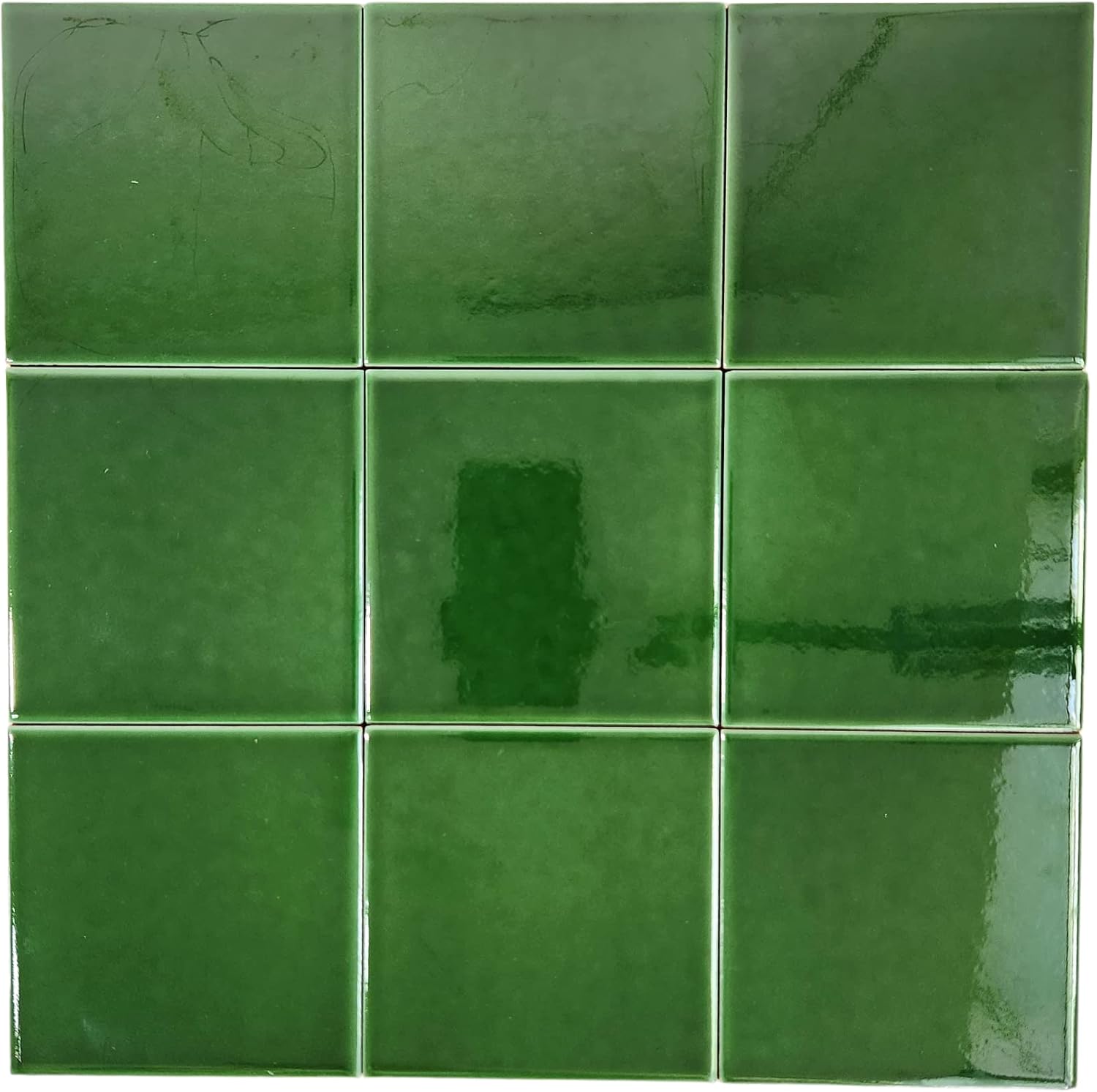 Set of 9 Ceramic Tiles 4"x4" Solid Color Versatile and Long-Lasting ...