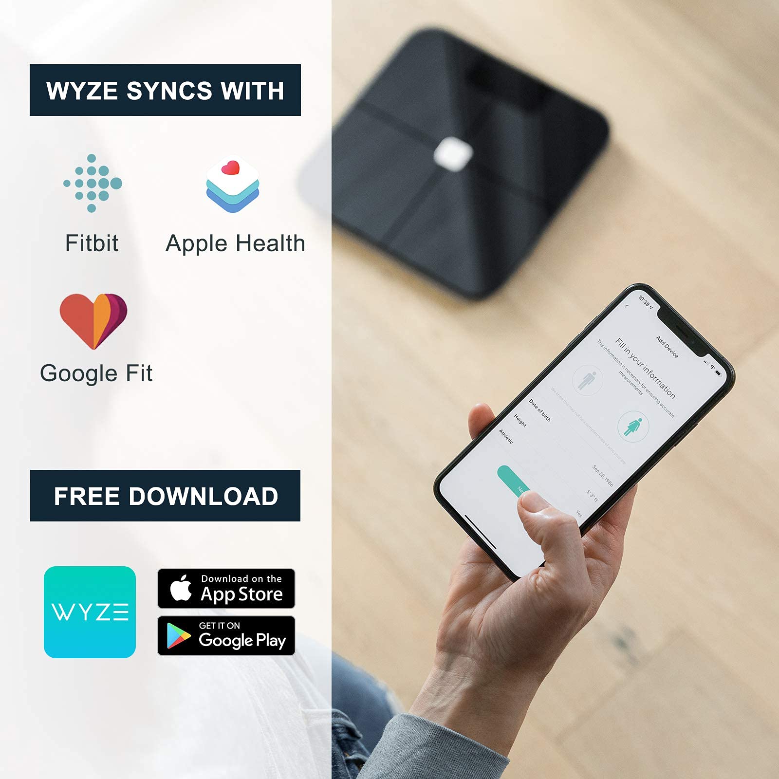Snapklik.com : Wyze Smart Scale, Wireless Digital Bathroom Scale For ...