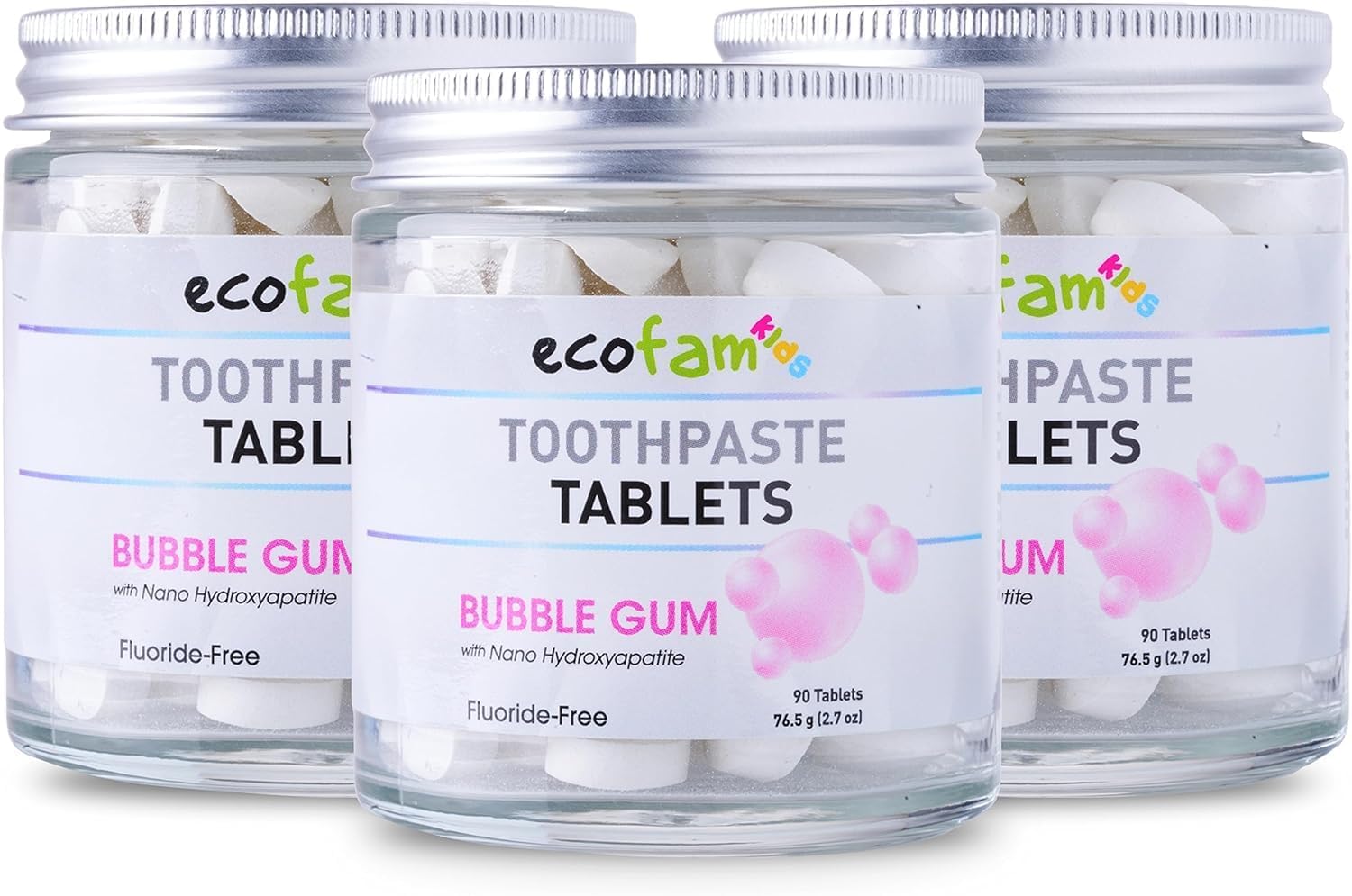 Amazon.com : Ecofam Toothpaste Tablets – Bubble Gum | Chewable ...