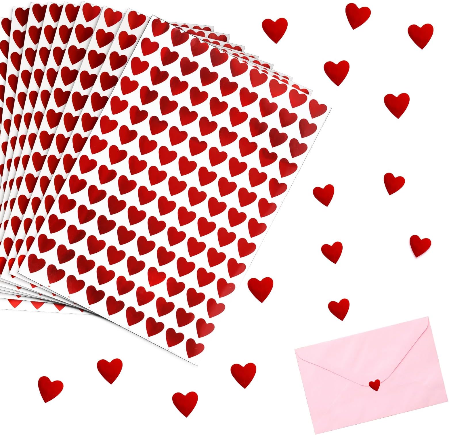 1170pz Adesivi Cuore Rosso, Stickers Cuore Amore Chiudipacco Adesivi ...