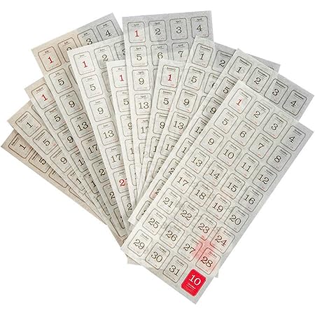 Amazon.com: 24 Sheet (2X 12 Month) Calendar Number Date Stickers ...