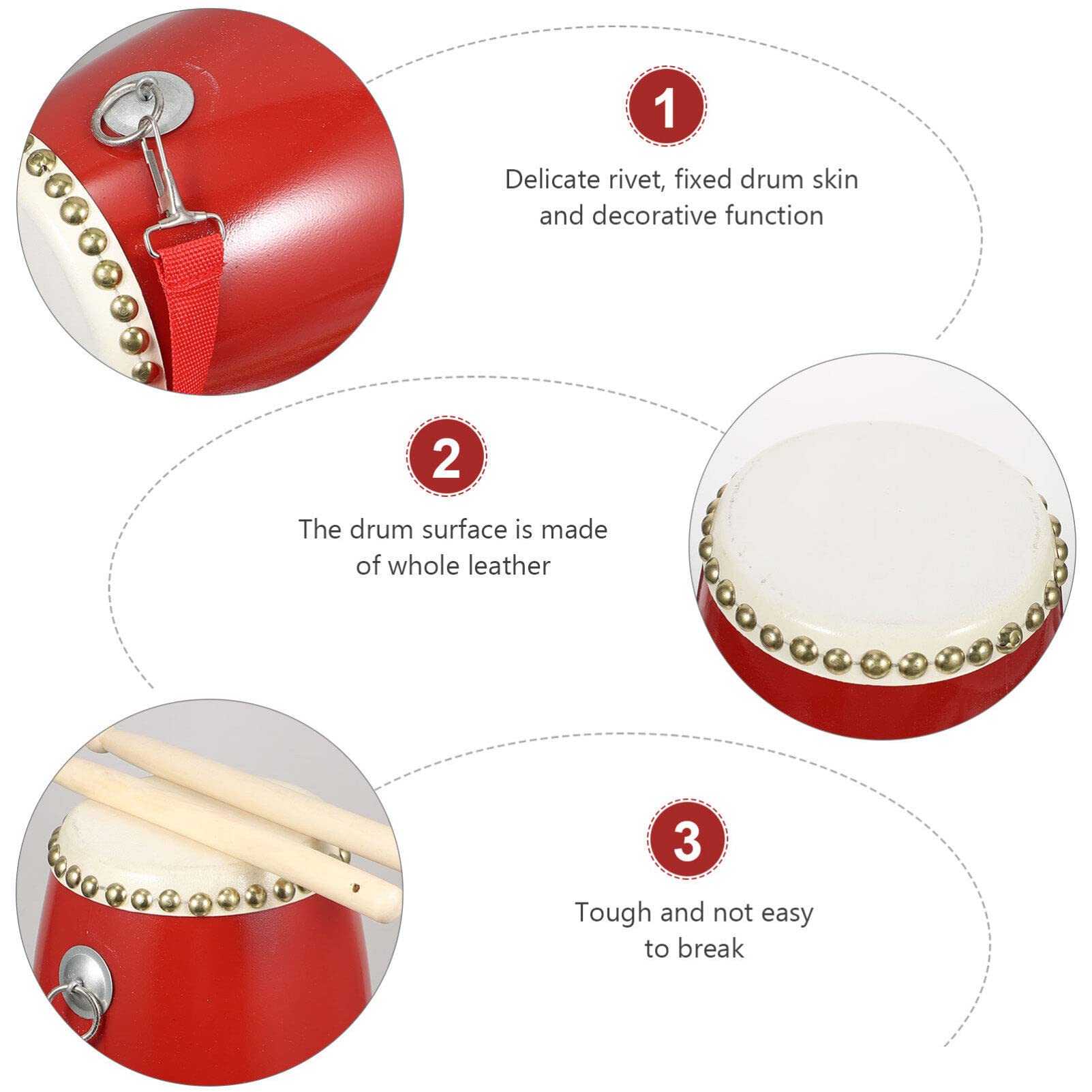 Snapklik.com : 1 Set Traditional Chinese Simple Waist Drum Portable ...