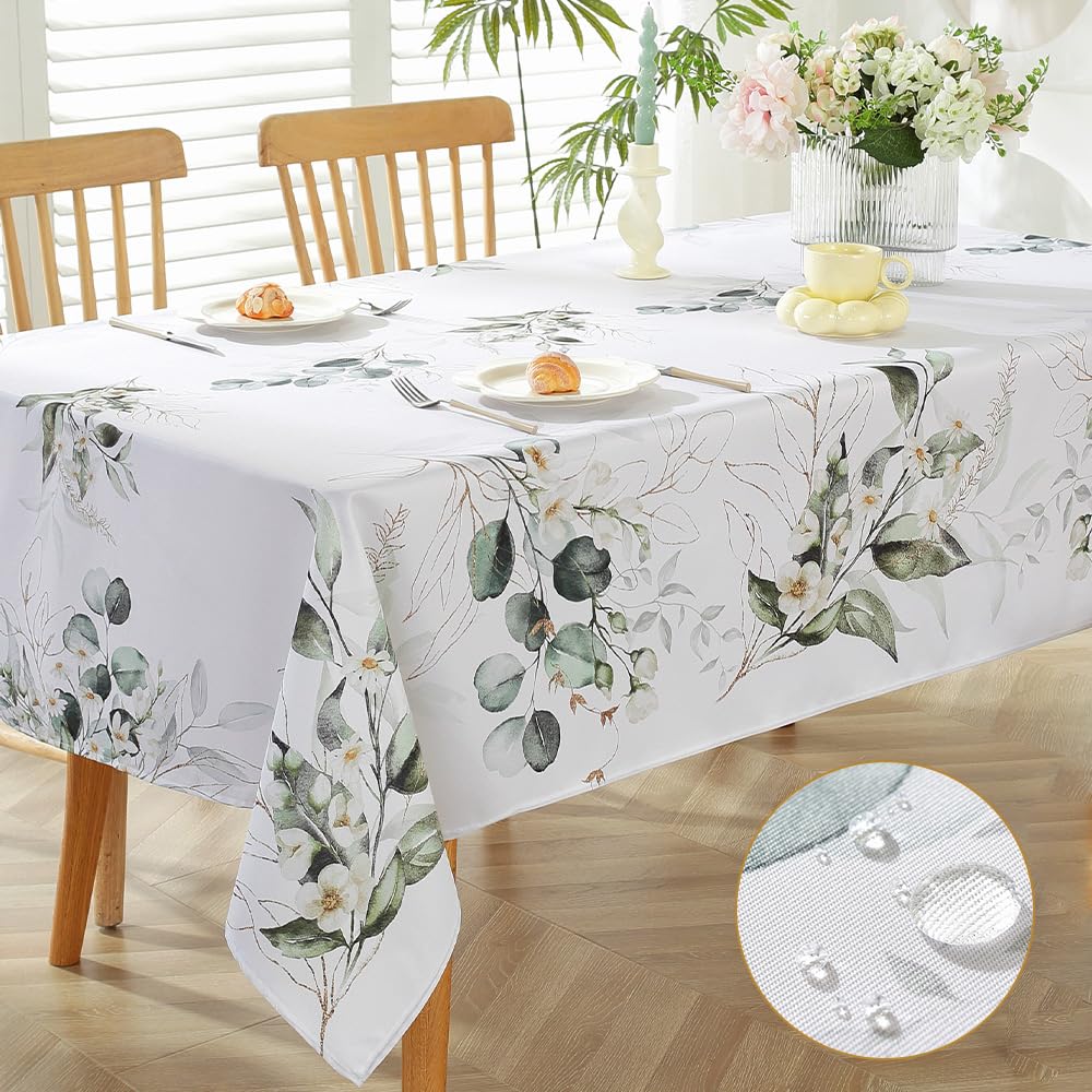 Eucalyptus Table Cloths Rectangle Table 60x120 Inch,Waterproof Spring ...