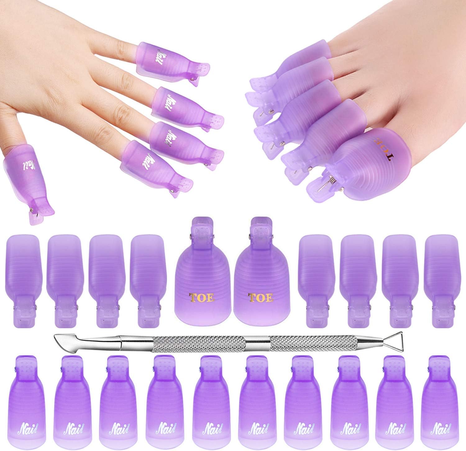 Amazon.com : Makartt Gel Nail Polish Remover Clips Kit,With Double ...