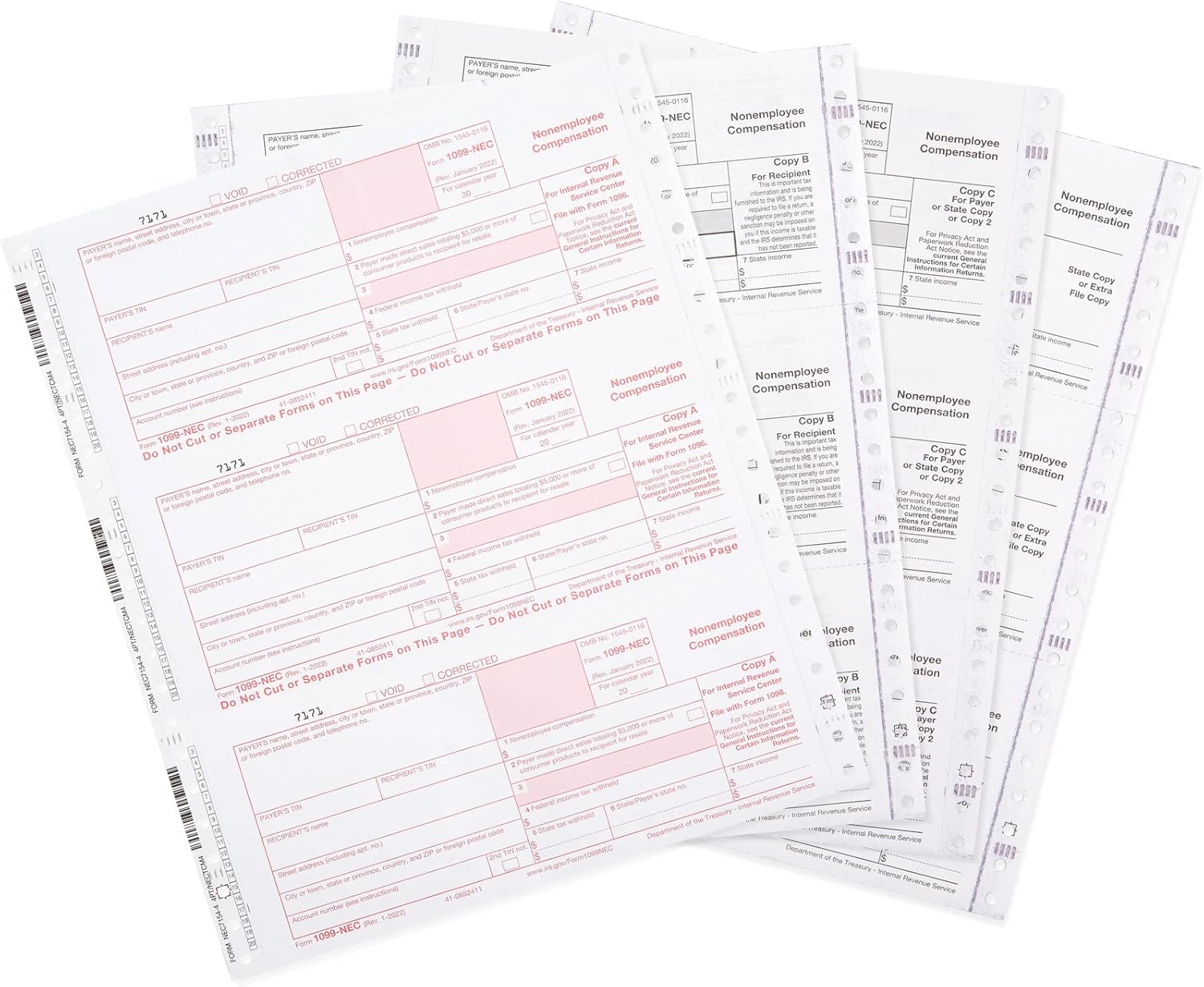 Amazon.com : Blue Summit Supplies 2022 1099-NEC 4 Part Carbonless Tax ...