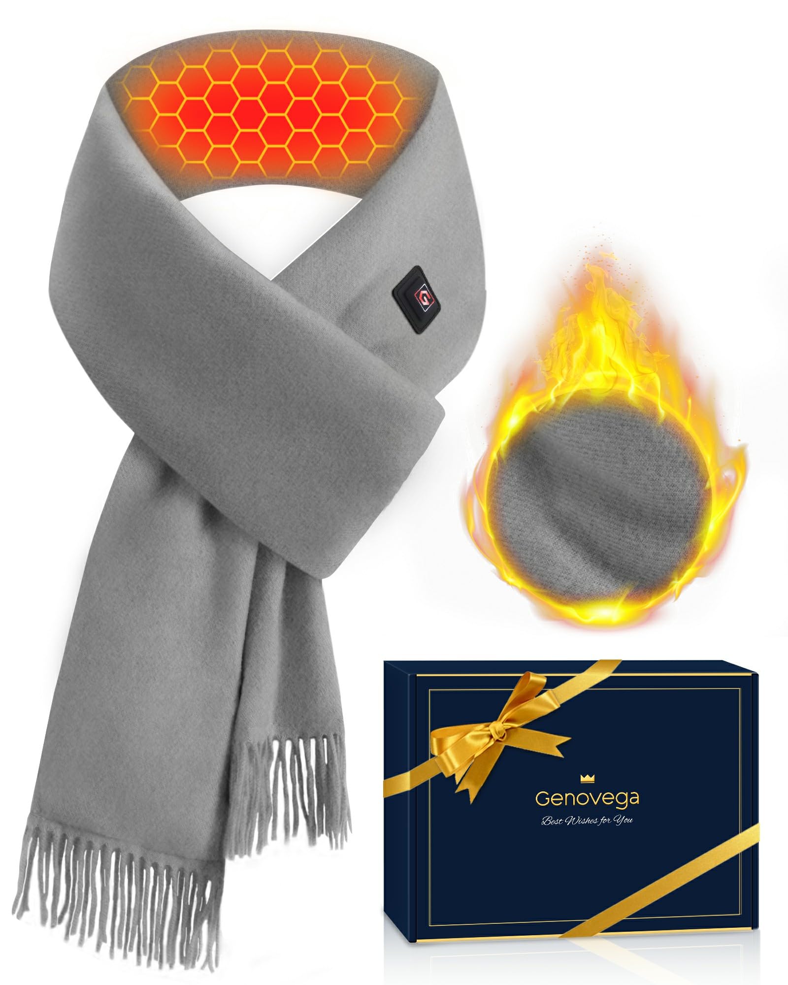 Amazon.com: Heated Scarf Scarves for Women Men Recahrgeable Intelligent ...