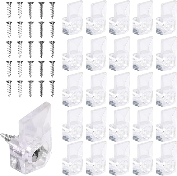 25 Set of Mirror Holder Clips Kit, Glass Retainer Clips Kit, Clear ...