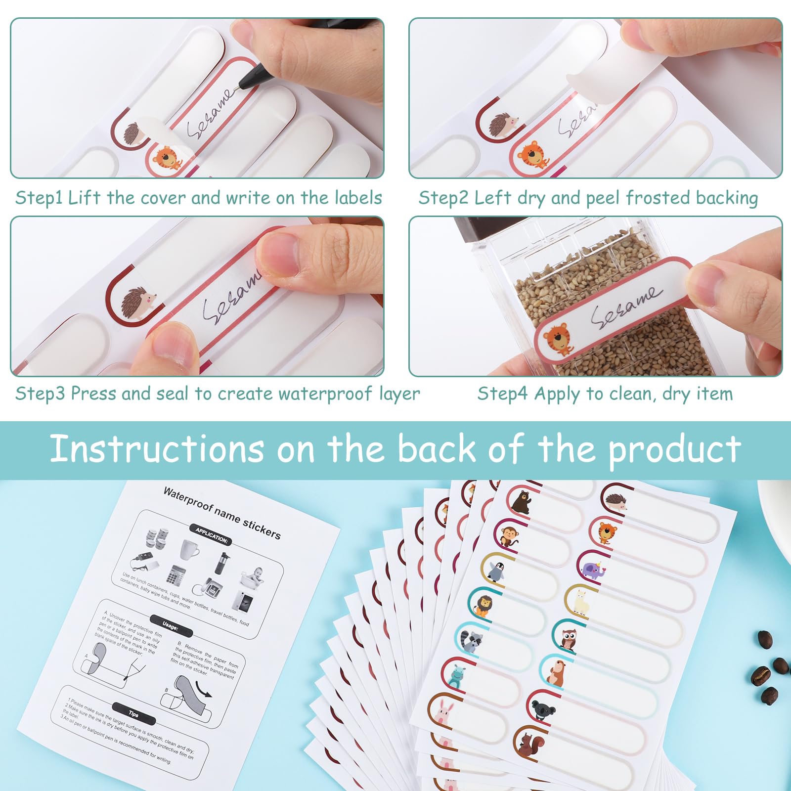 Snapklik.com : 480 Pcs Baby Bottle Labels For Daycare, Waterproof Name ...