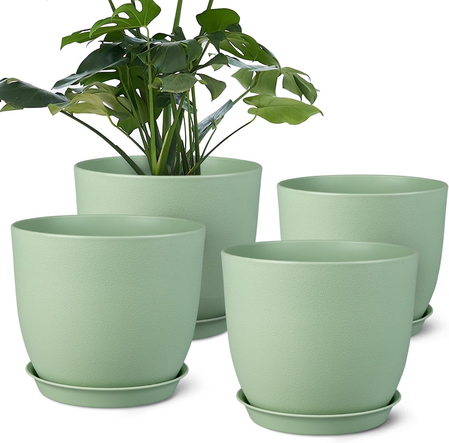 Ferlypote Plant Pots 8 Inch Set of 4, Flower Pots with Multi Mesh ...