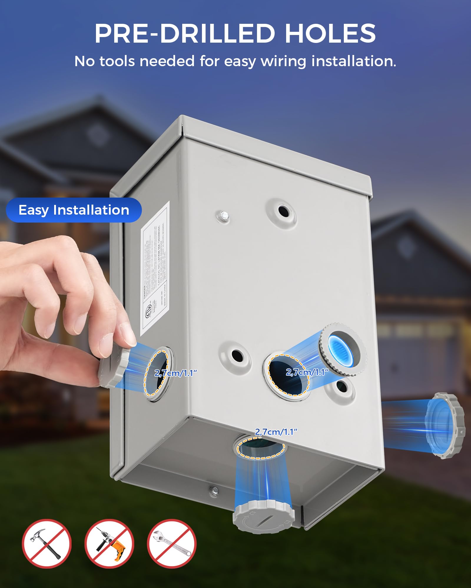 Snapklik.com : 50 Amp Generator Power Inlet Box, NEMA SS2-50P Generator ...