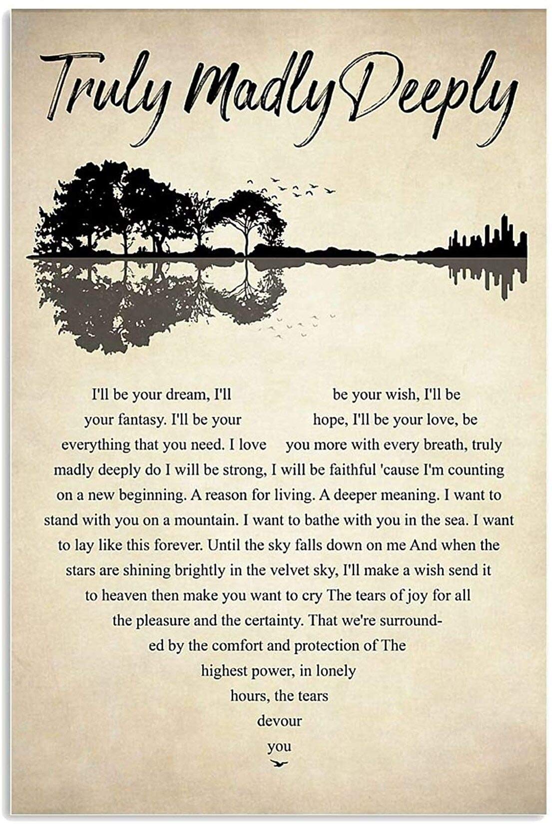 Truly Madly Deeply Lyric Drawings