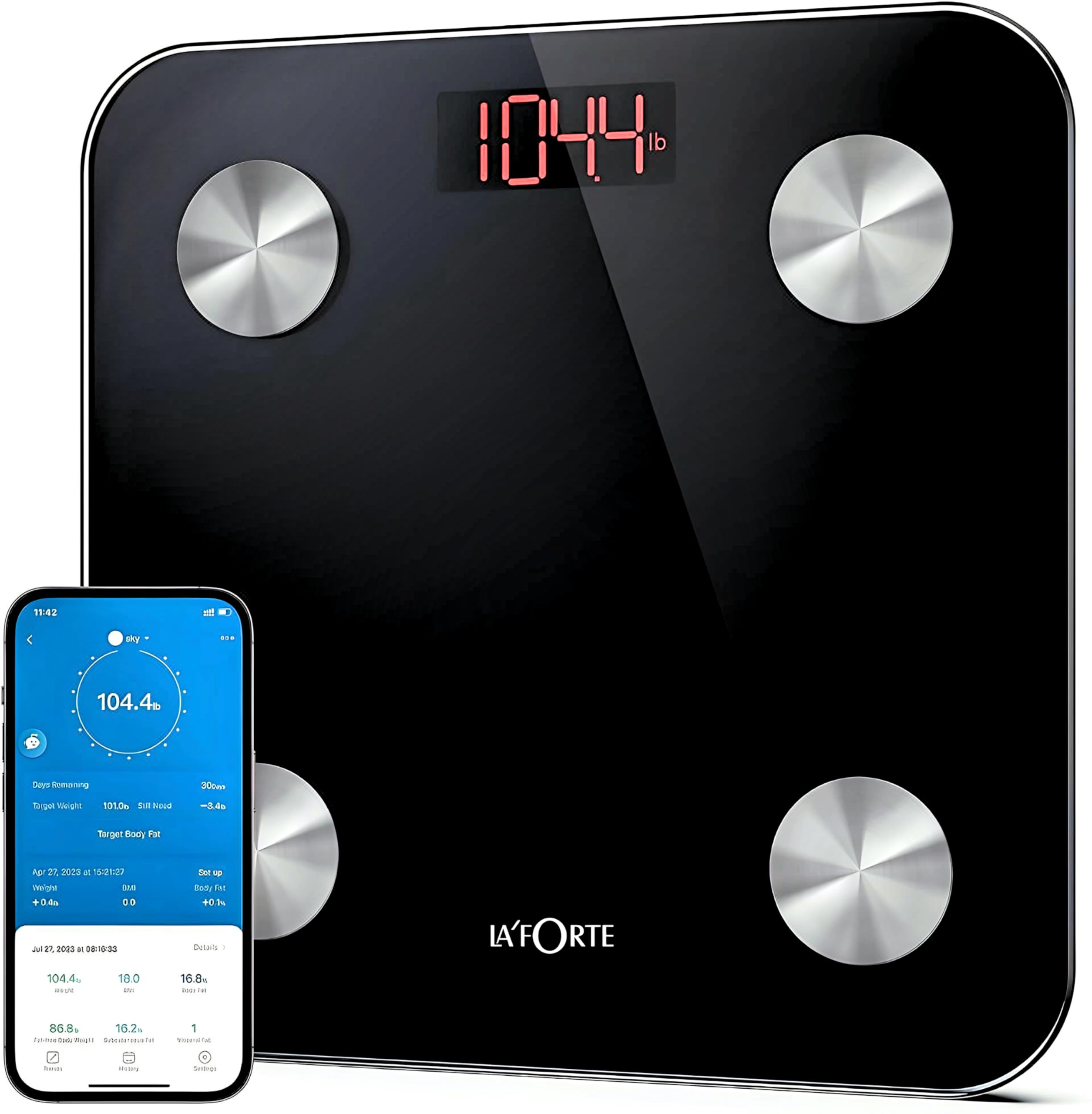 LA' VITE LA FORTE Smart Digital Weighing Scale 12 Metrics, Precision ...