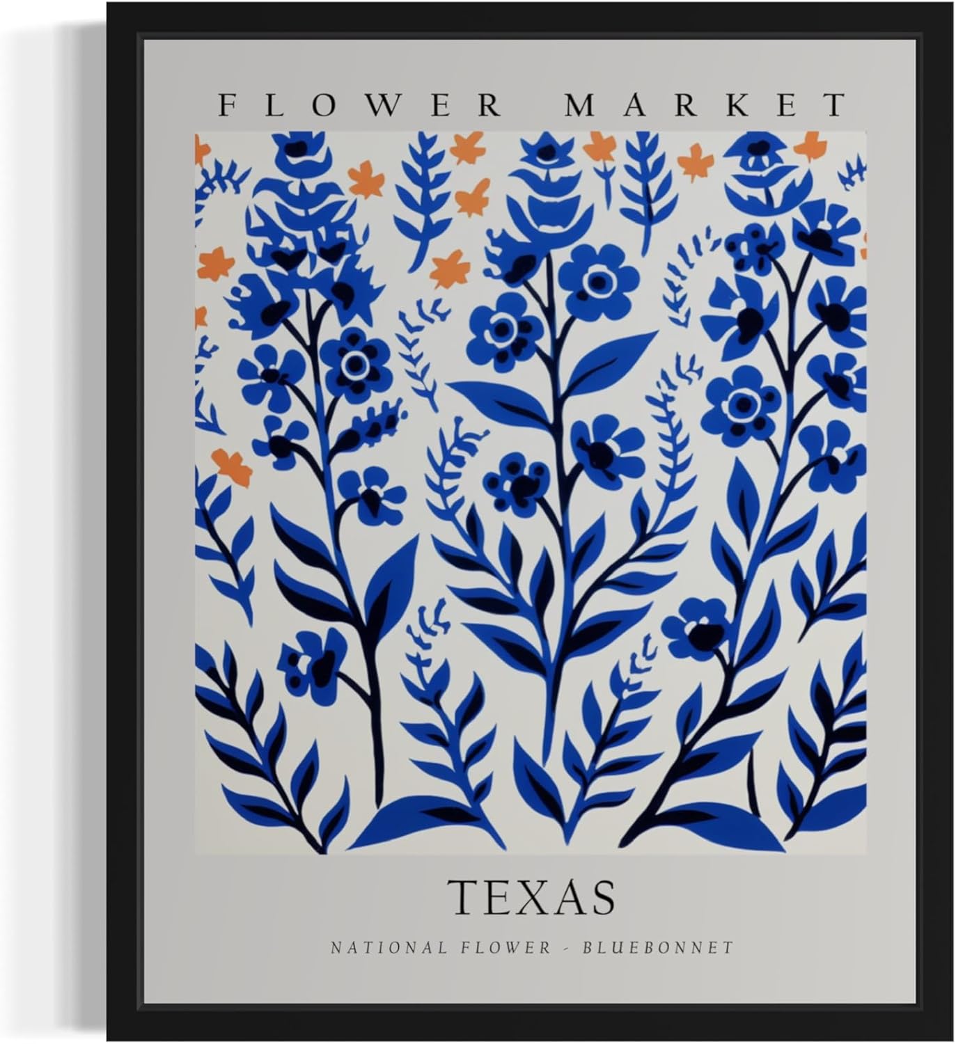 Amazon.com: Texas Flower Market Poster Art Print Botanical Wall Art ...