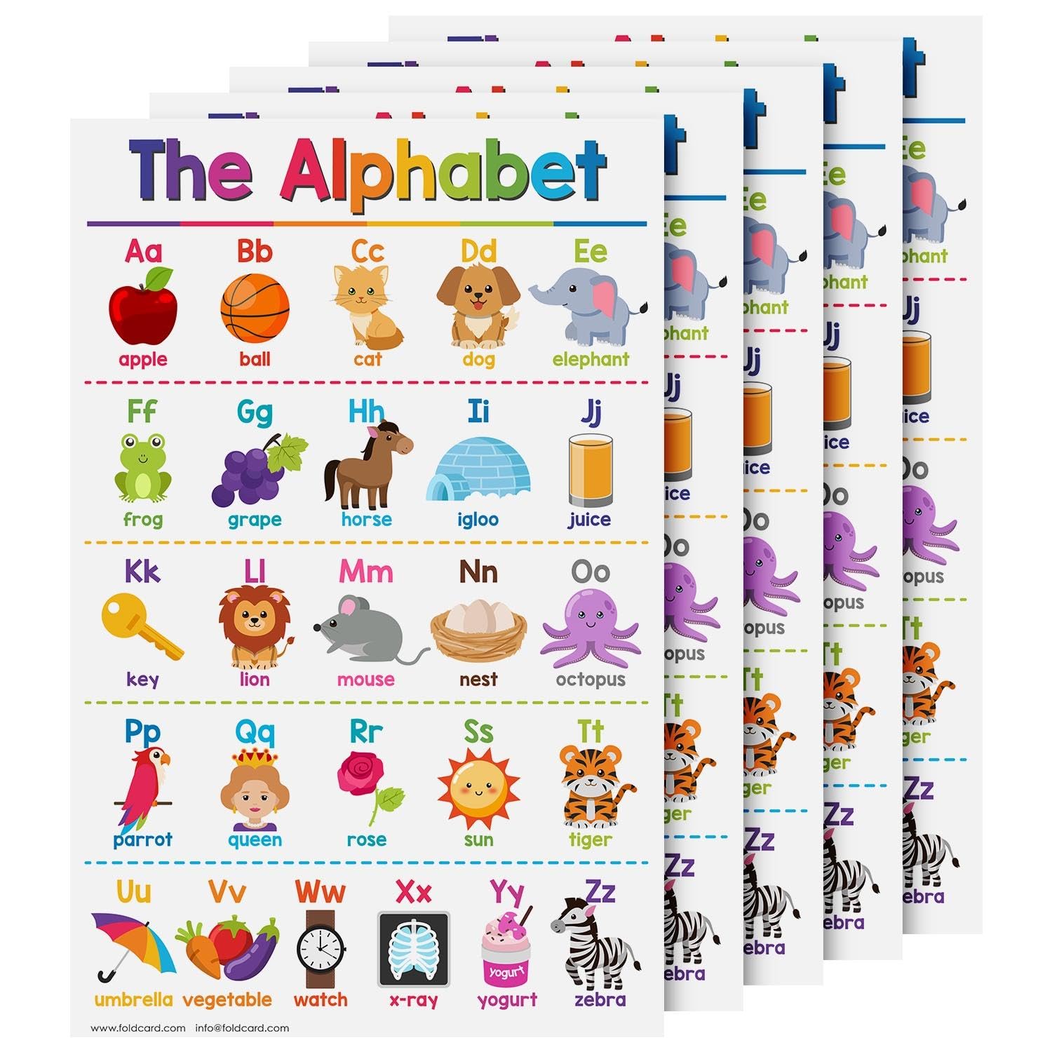 Amazon.com: FoldCard Alphabet Educational Charts for Preschool to ...