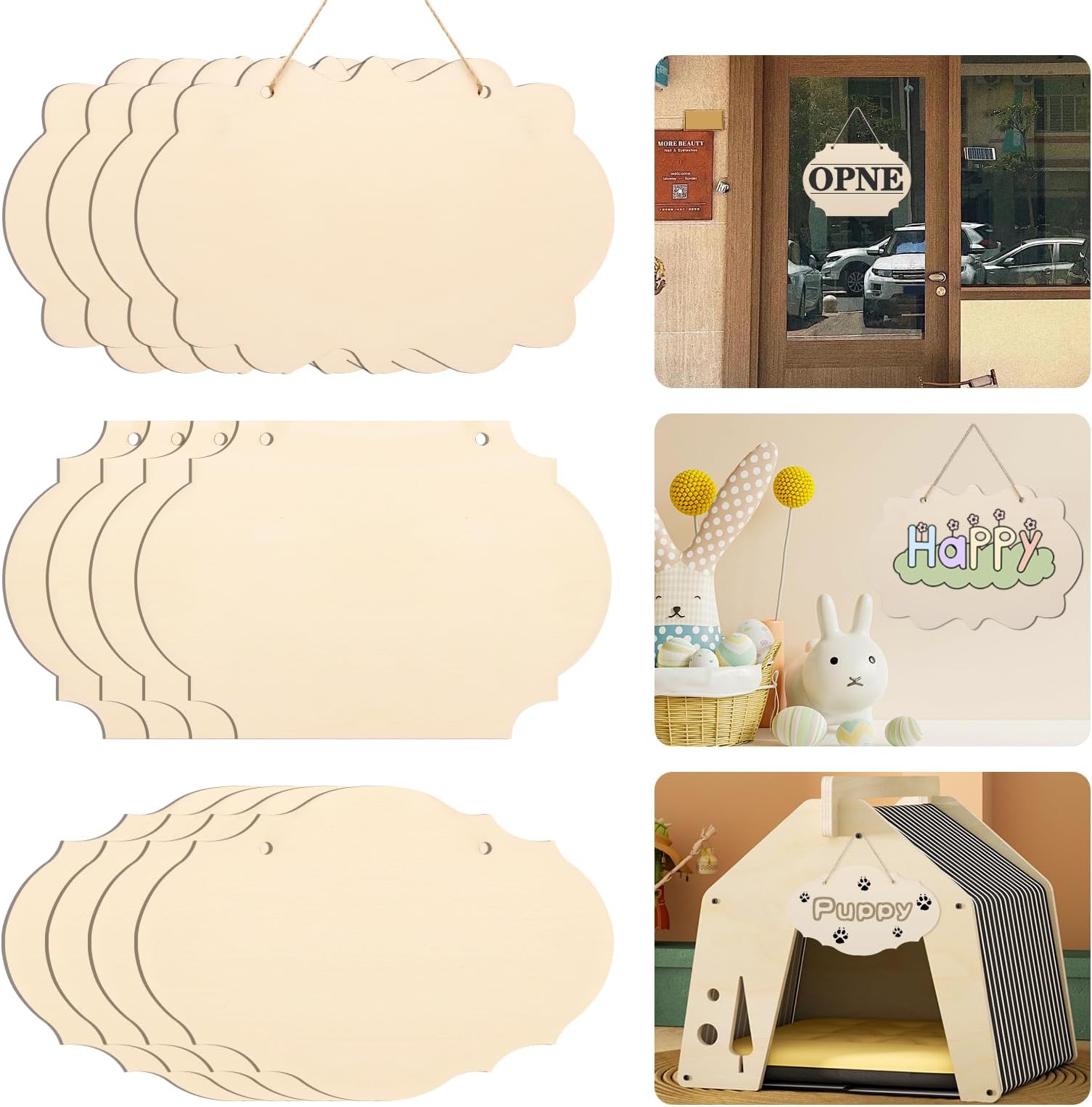 Amazon.com: 24PCS Unfinished Wood Sign Blank Wood Signs 5.8x8.8 Inches ...