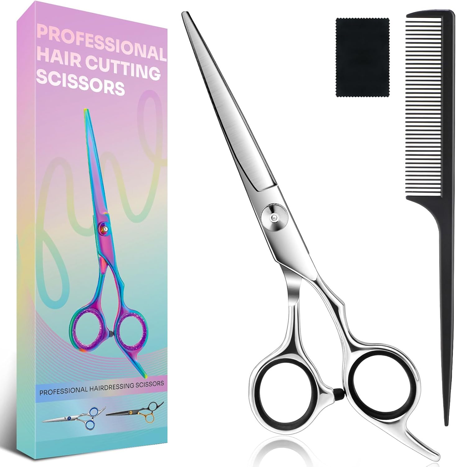 Hair Cutting Scissors, 6.5" Stainless Steel Barber Shears for Men/Women ...