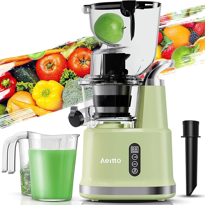 Amazon.com: Aeitto Cold Press Juicer,Masticating Juicer Machines with 3 ...