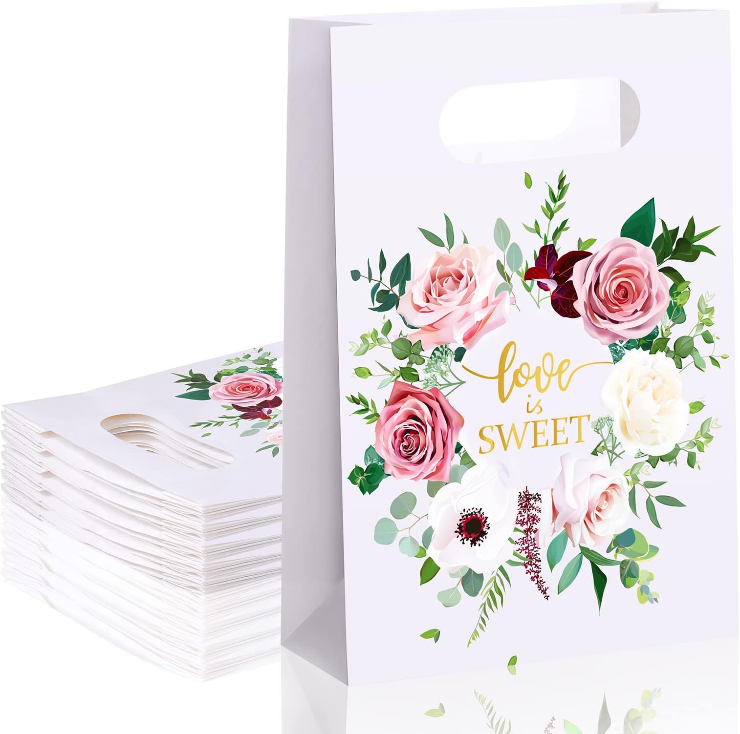 Amazon.com: Marspark 60 Pcs Love Is Sweet Bags Wedding Favor Bags ...