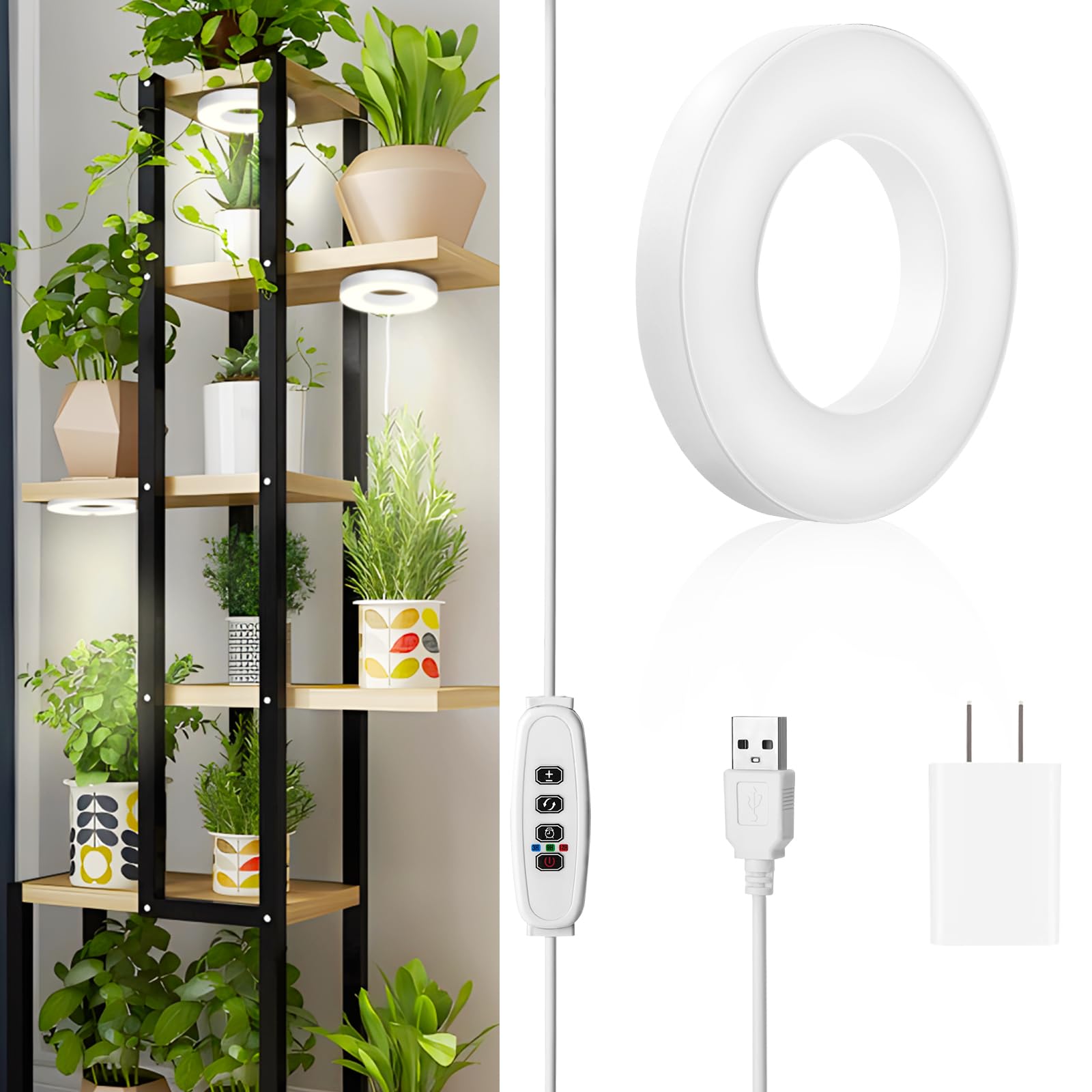 Amazon.com: Ceiling Grow Light for Indoor Plants, 48 LEDs Full Spectrum ...