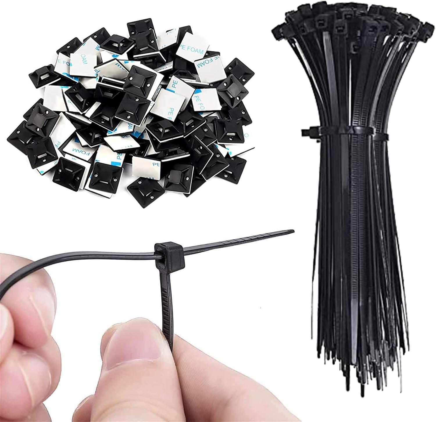 100 Stück Kabelbinder Set, Schwarz Kabelbinder, Kabelbinder 150mm x2 ...