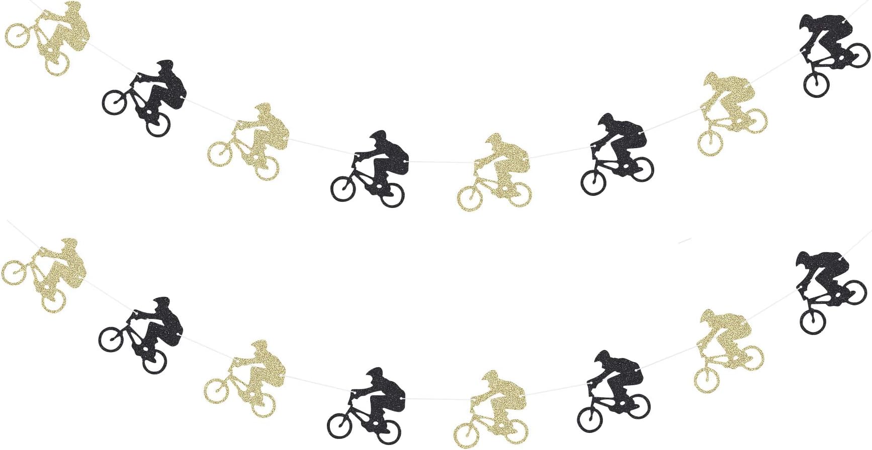 Amazon.com: Paity Black Bicycle Party Banner Bike Sports Theme Garland ...