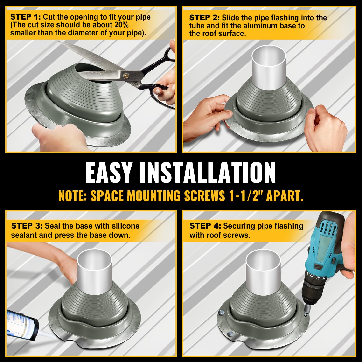 Metal Roof Vent Pipe Boot