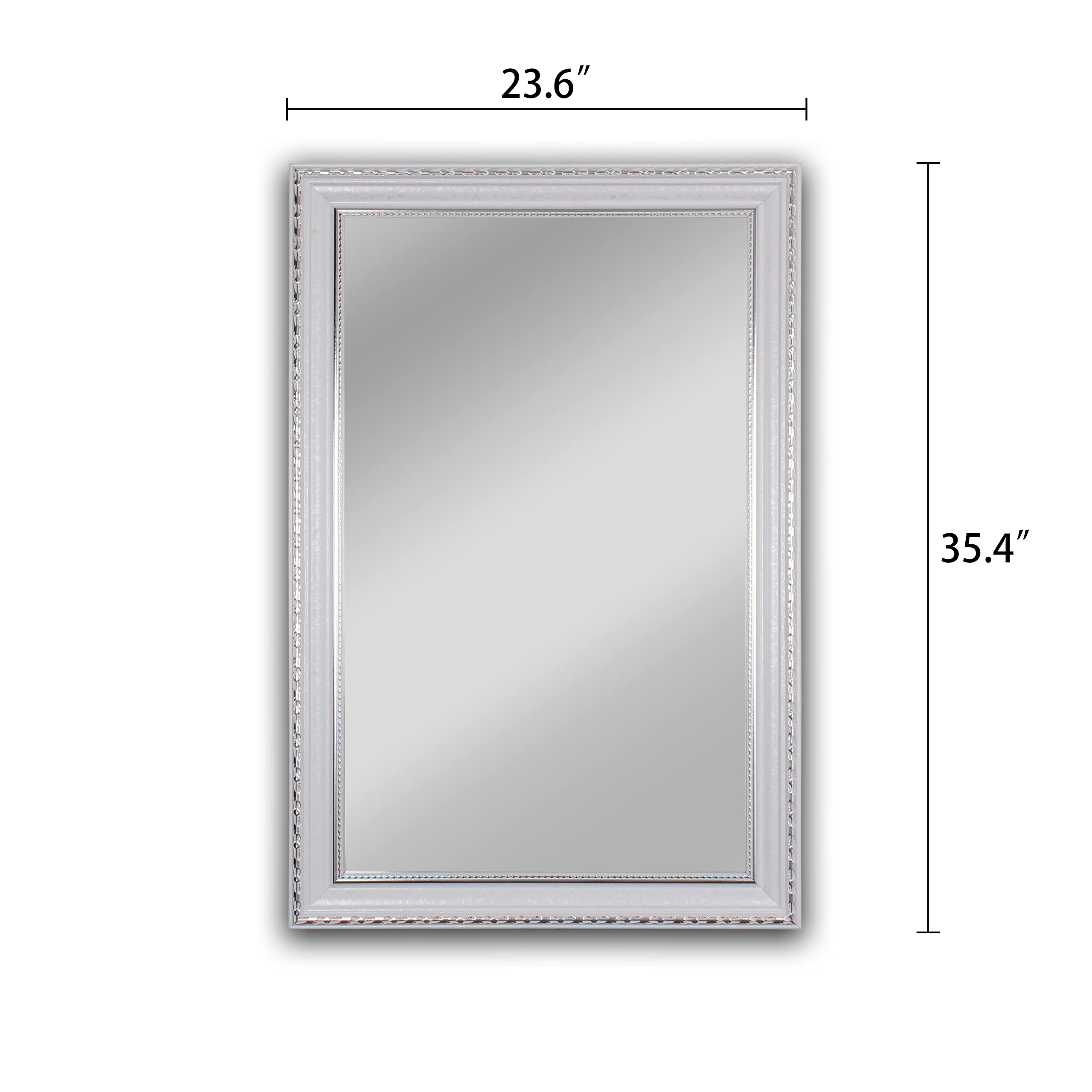 CHLOE's Reflection Contemporary White Finish Rectangle Framed Wall Mirror 35" Width