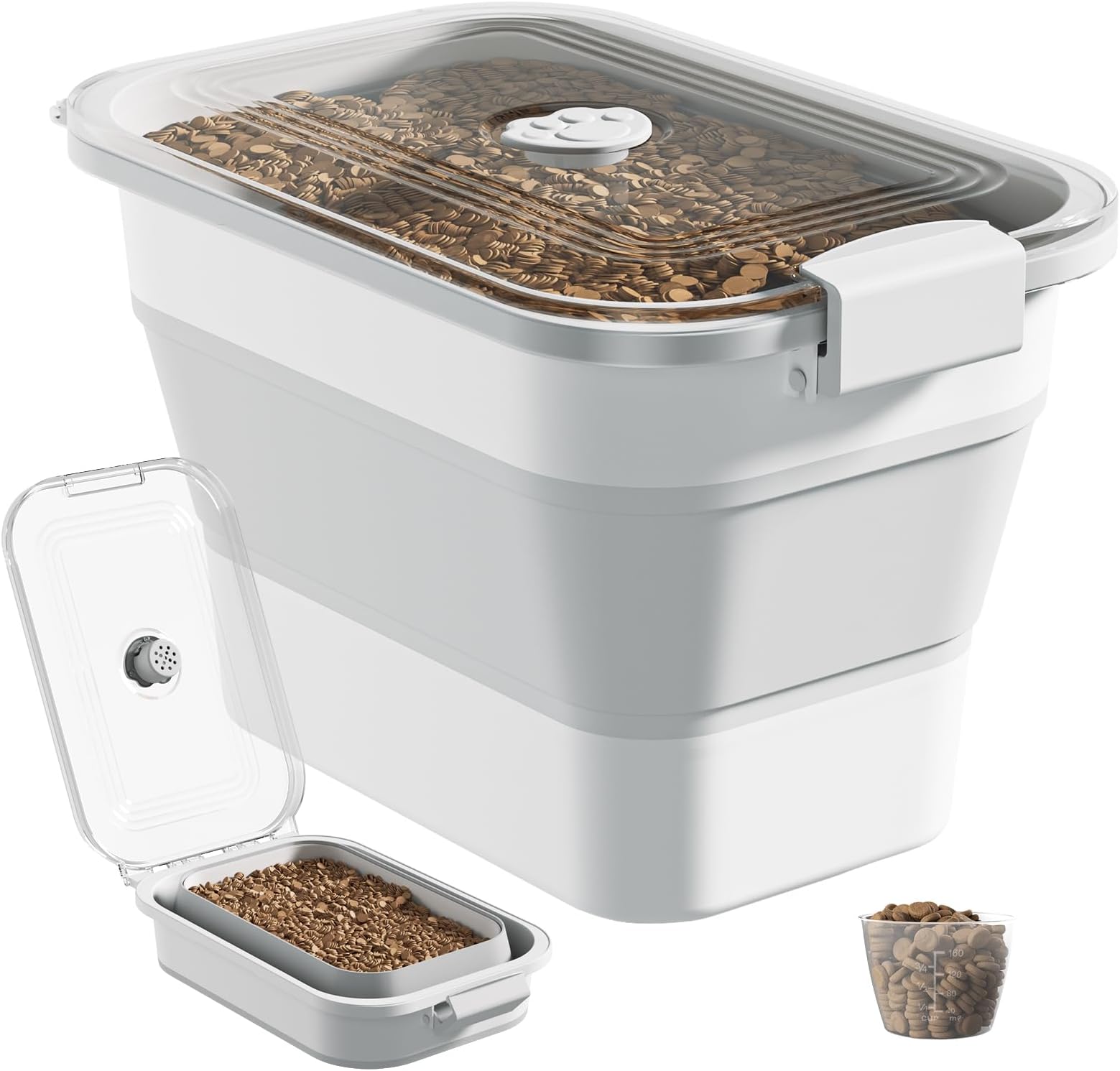 Amazon.com: AGGFUCLS Dog Food Storage Container, Collapsible 11 to 25 ...