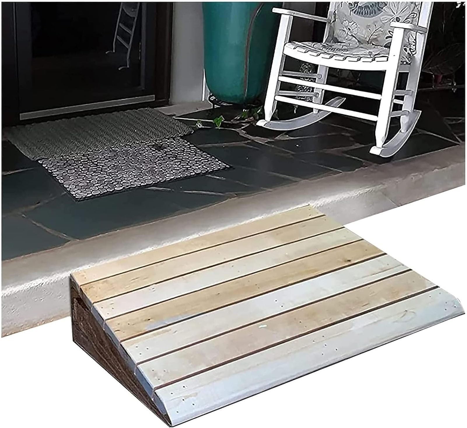Amazon.com: Wheelchairs Walkers Transition Ramp, Wooden Threshold Ramps ...