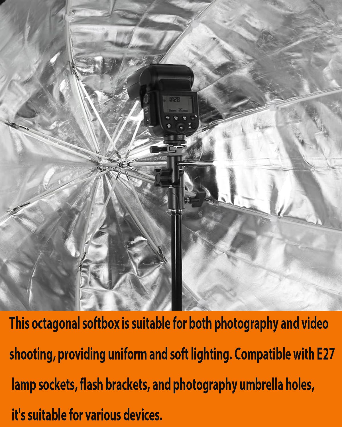 Godox 47.2"/120cm Octagon Umbrella Soft Box Kit with Grid 2m Light ...