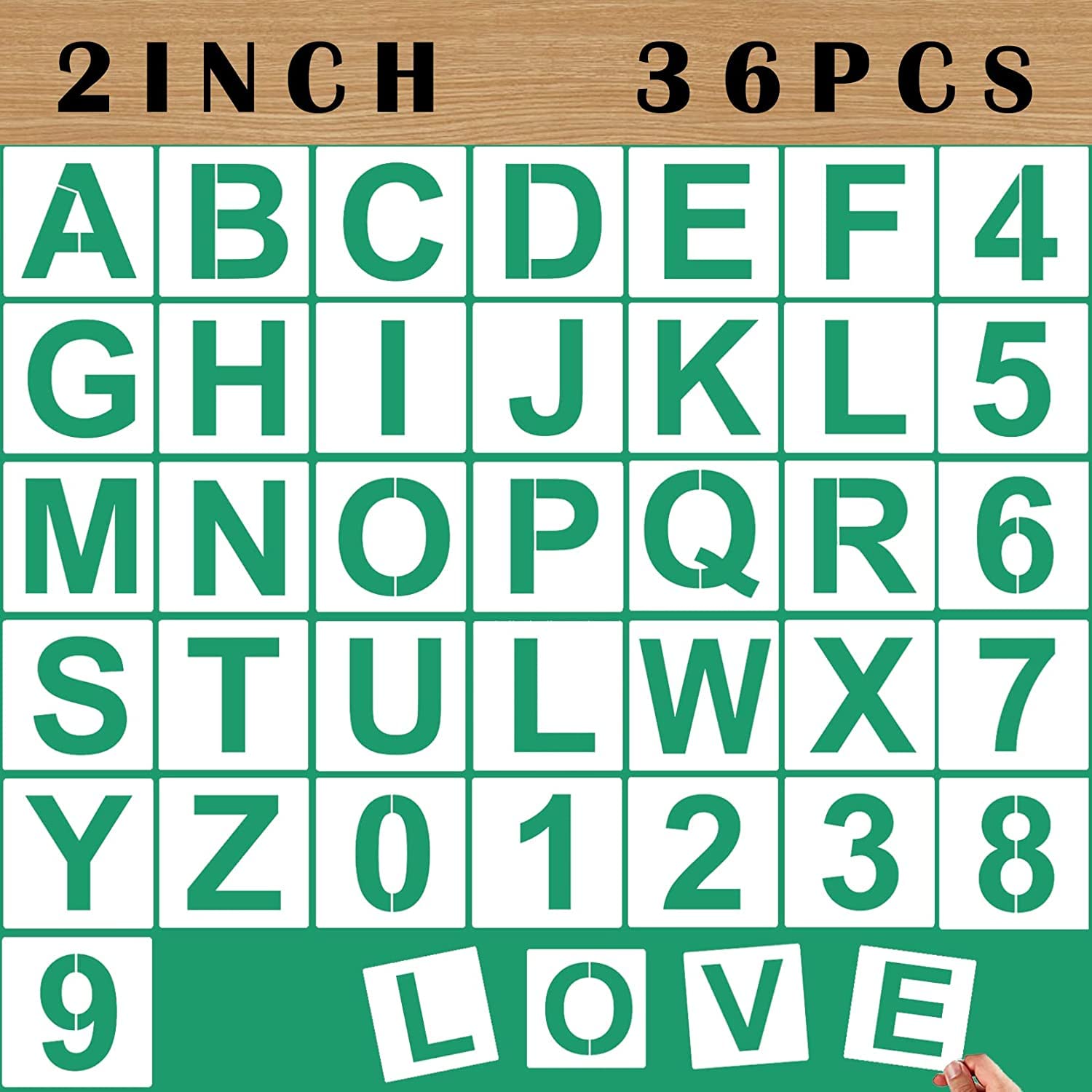 Dequera 2 Inch Letter Stencils And Numbers 36 Pcs Alphabet | Desertcart ...