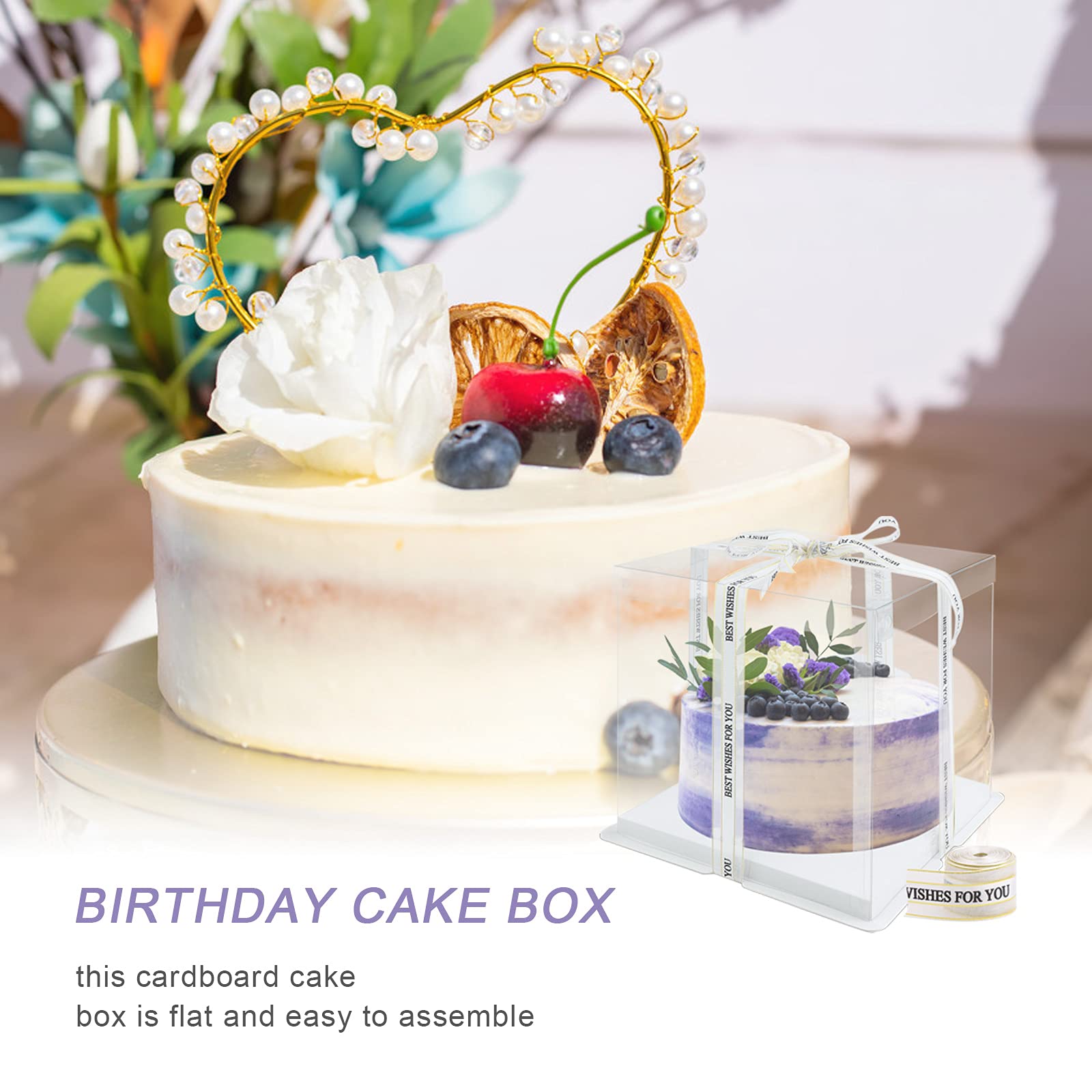 Transparent Cake Box Clear Cake Box Plastic Gift Boxes with Lids Double ...