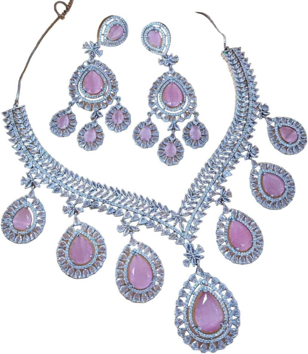 Amazon.com: indiancraftsbykanika Artificial pink color Stone Necklace ...
