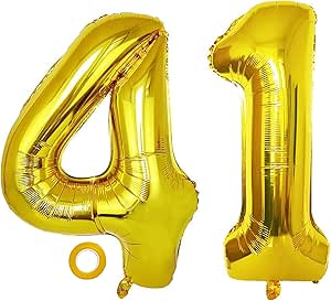 Amazon.com: Shikuer Number 41 Balloons 32 inch Digital Balloon Alphabet ...
