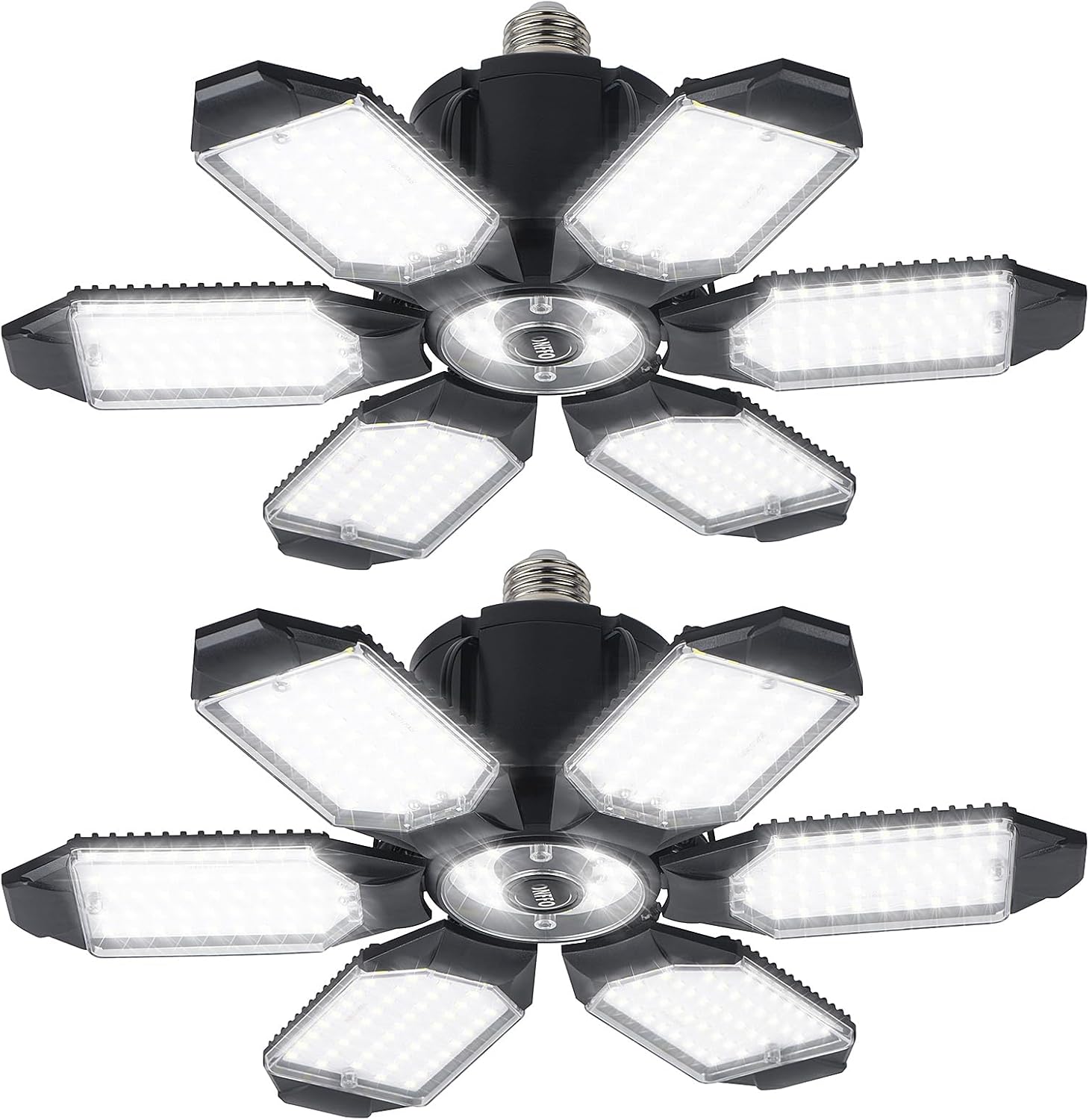 onffo 2 Pack LED Garage Lights, 150W Deformable LED Garage Ceiling ...