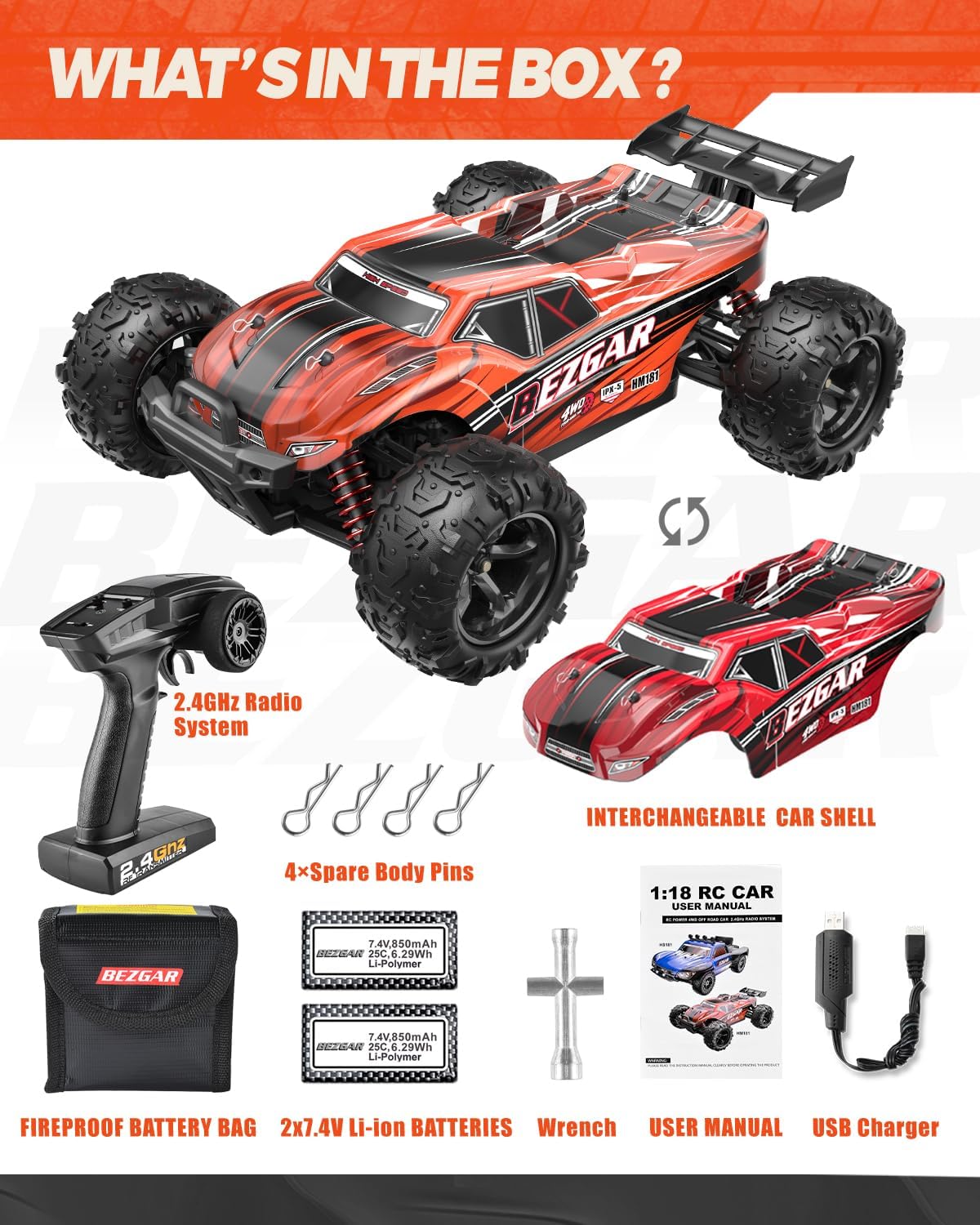 ایگرد | قیمت و خرید BEZGAR HM181 Hobby Grade 1:18 Scale Remote Control ...