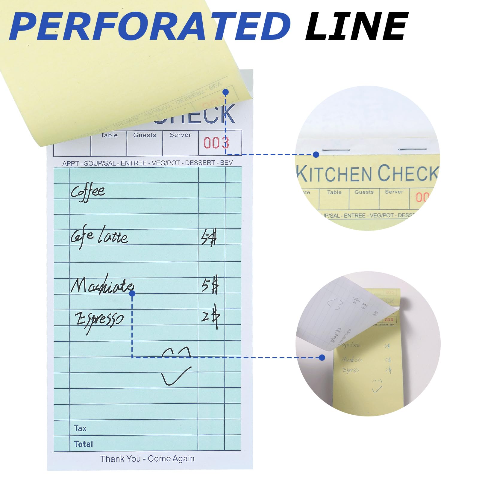Server Paper Server Note Pads, Waitress Notepad, 10 Pads 100 Sheets ...