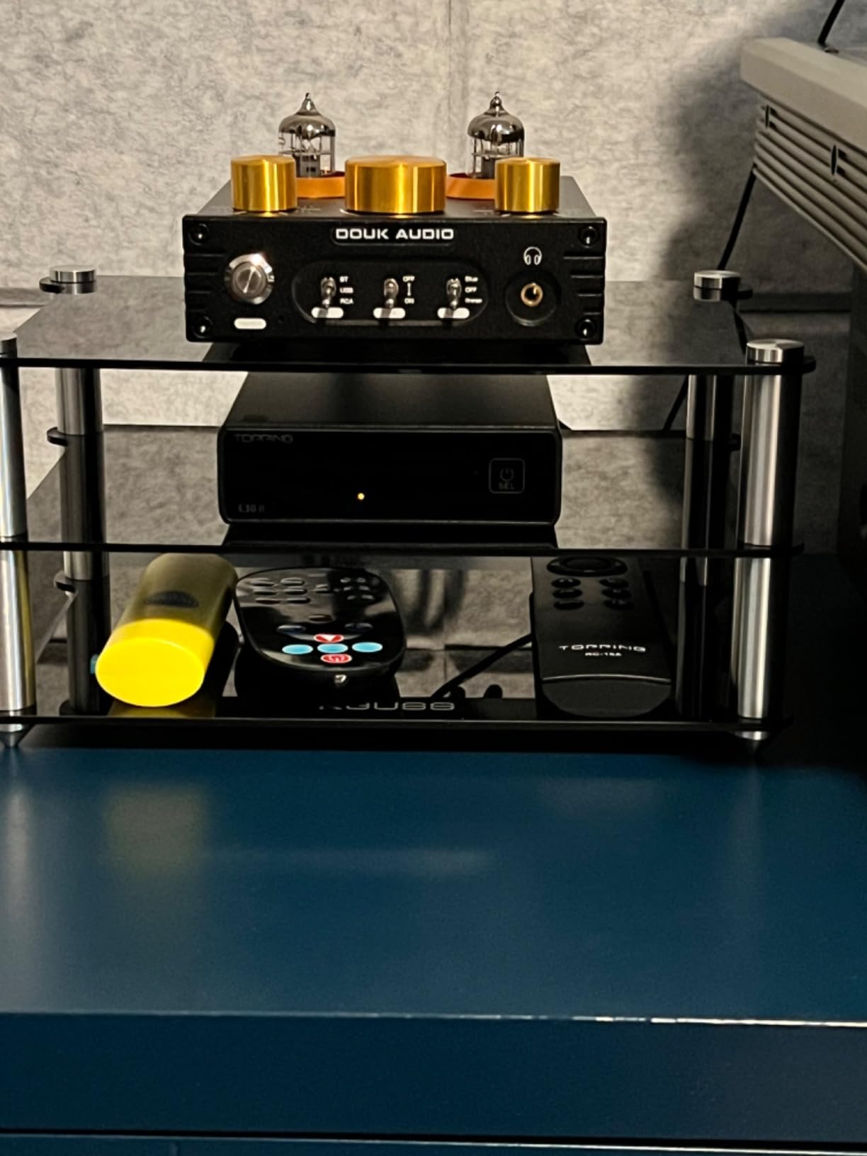 $8/mo - Finance KGUSS Mini Audio Component Rack Black Acrylic 2-Layer ...