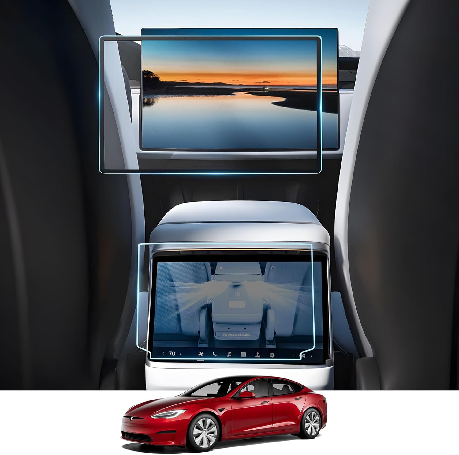 Amazon.com: BASENOR 2021~2025 Tesla Model S Model X Screen Protector ...