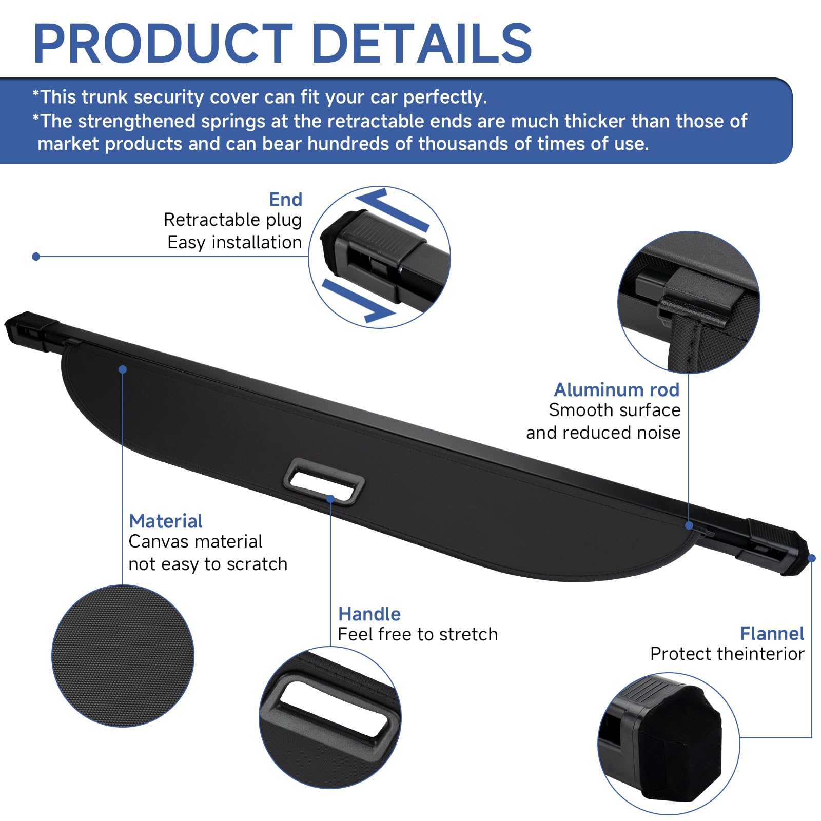 Snapklik.com : FARBIN Trunk Cargo Cover For Toyota RAV4 2013 2014 2015 ...