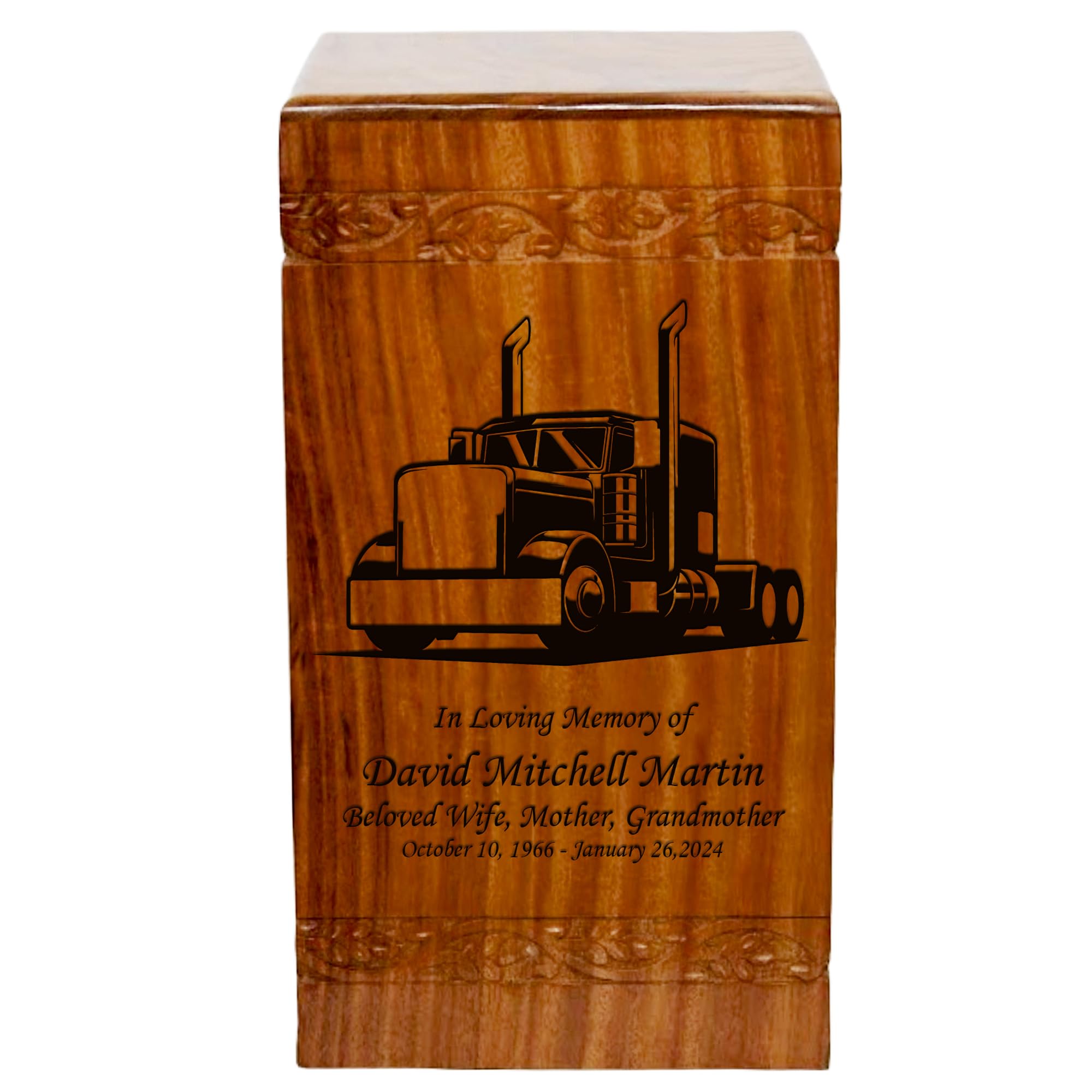 Amazon.com: Wooden Cremation Urn, Large Size Human Funeral Urn with ...